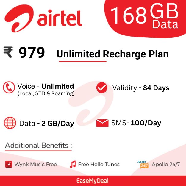Airtel 979 Unlimited Recharge Plan | Airtel 979 Plan Detail